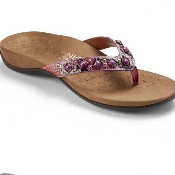 Vionic | Shoes | Vionic Womens Floriana Comfort Rhinestone Sandals Size ...